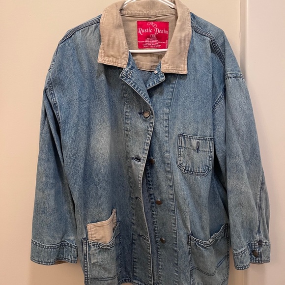 Rustic Denim | Jeans | Rustic Denim Blue Jacket With Beige Details ...